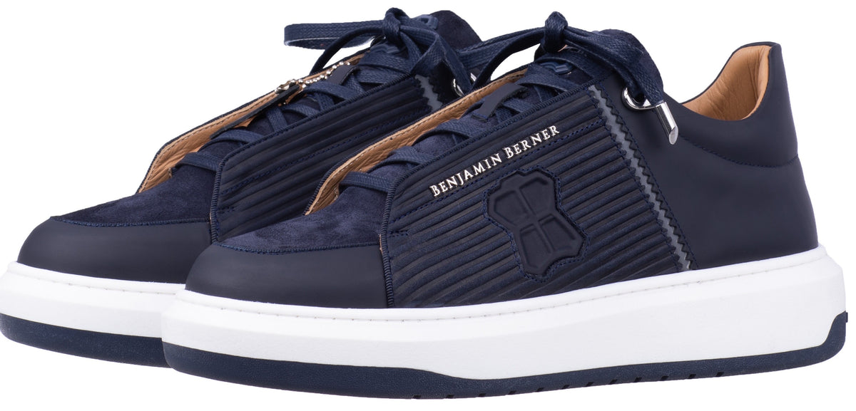 BNJ THEO NNAVY 3-D STRIPED NUBUCK - SUEDE – Benjamin Berner