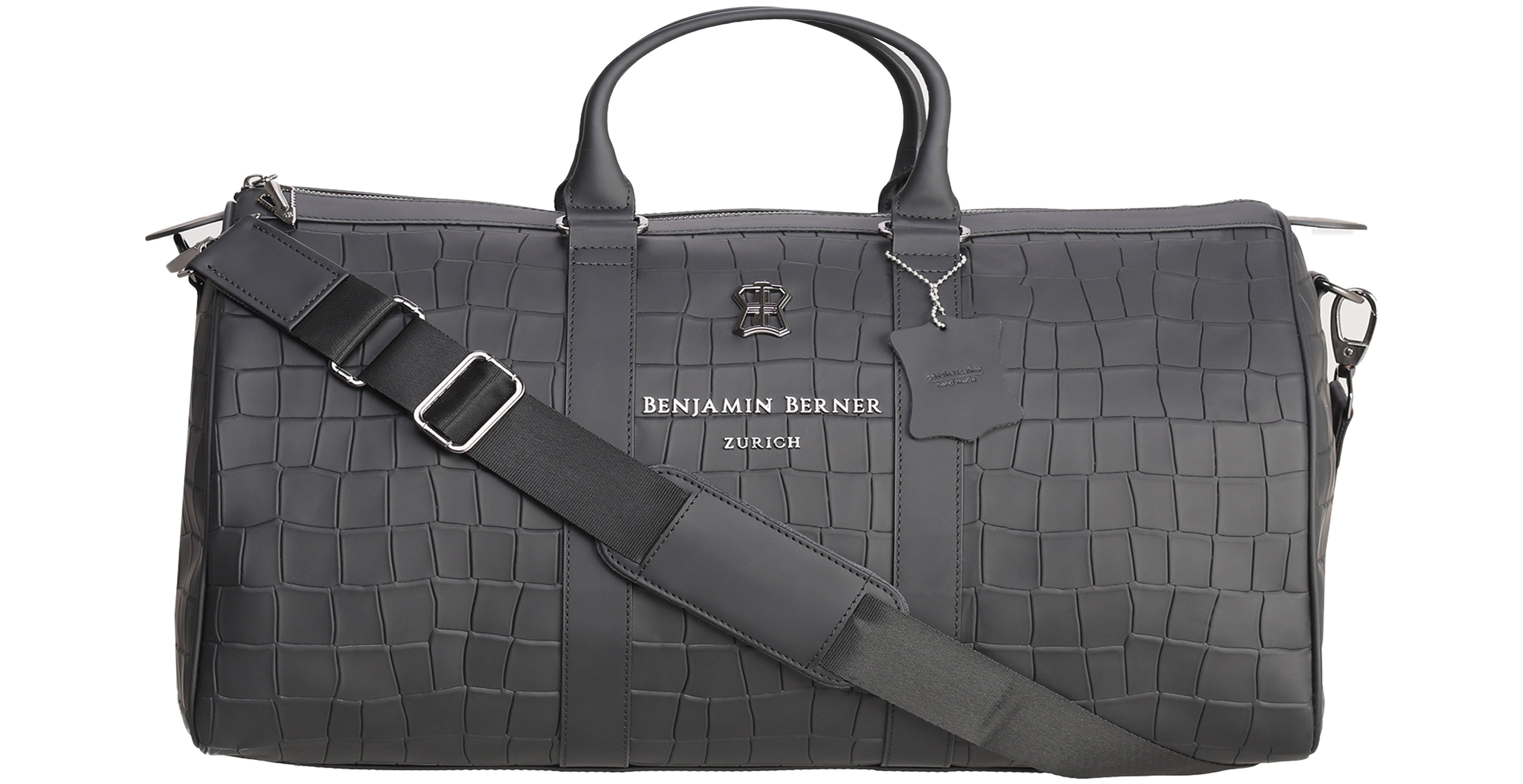 BNJ TRAVEL BAG BLACK MATT CROCODILE CALFSKIN – Benjamin Berner