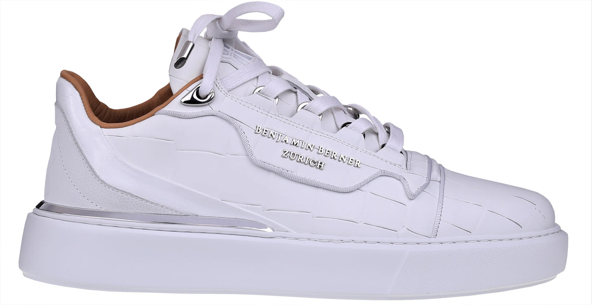 BNJ RAPHAEL Low-Top ALL WHITE MATT CROCODILE – Benjamin Berner