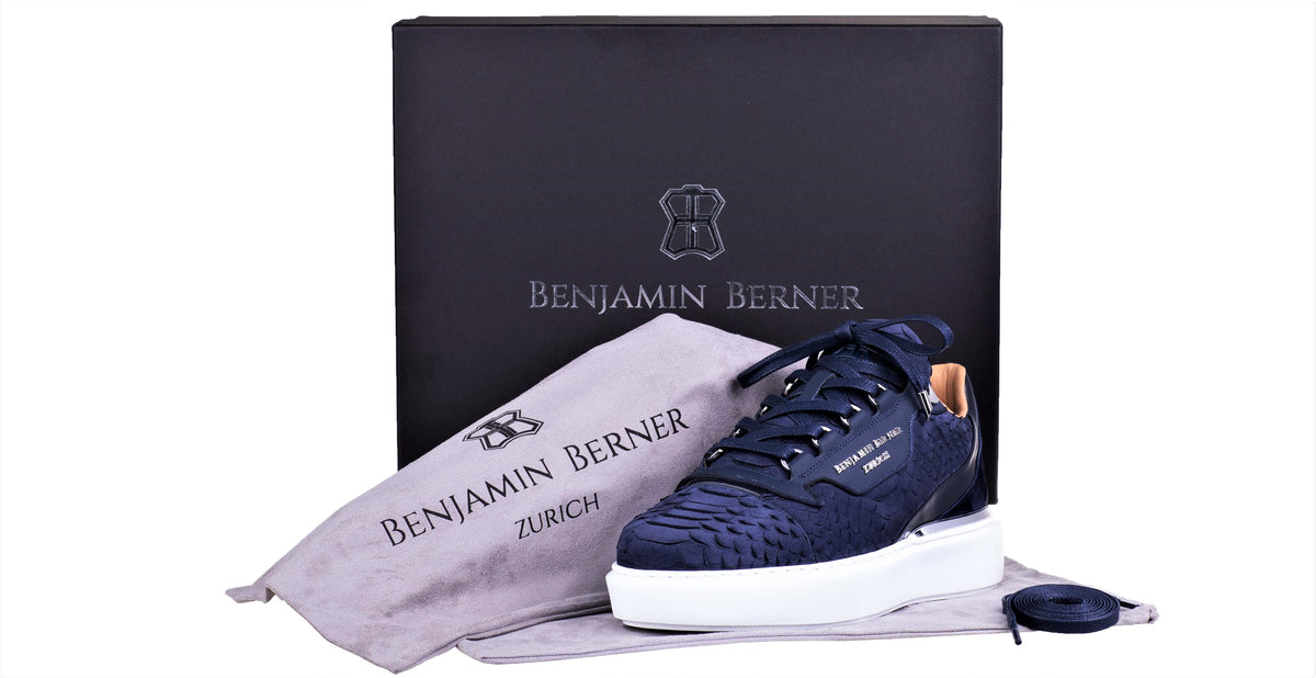 BNJ RAPHAEL Low-Top NAVY PYTHON CUT-MATT NAPPA – Benjamin Berner
